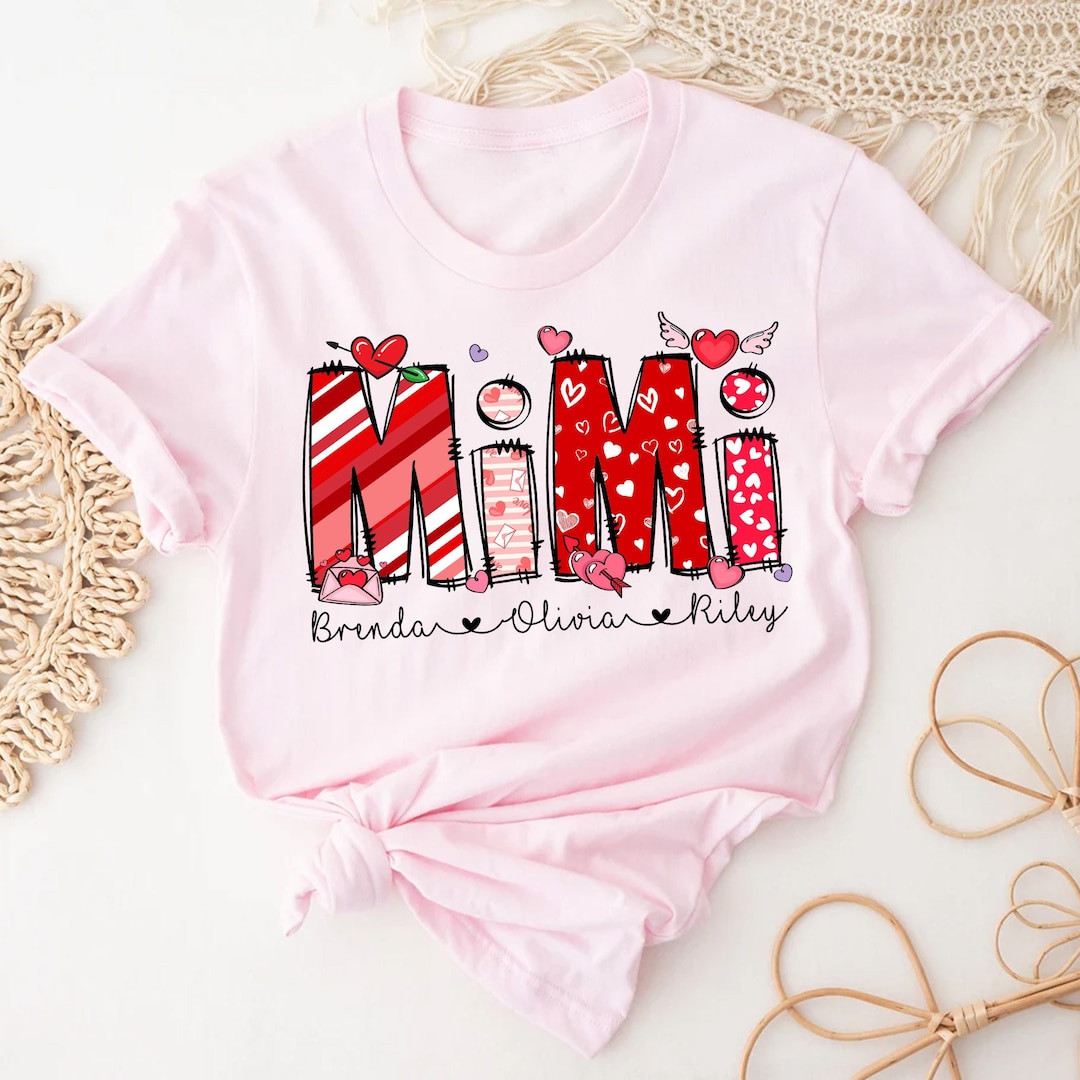 Mimi Customized Name of Kids Tshirt, Valentine Mimi Tshirt ...