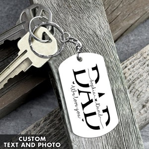 Personalized Father's Day Gift, Dad Keychain With Kids Names, Custom ...
