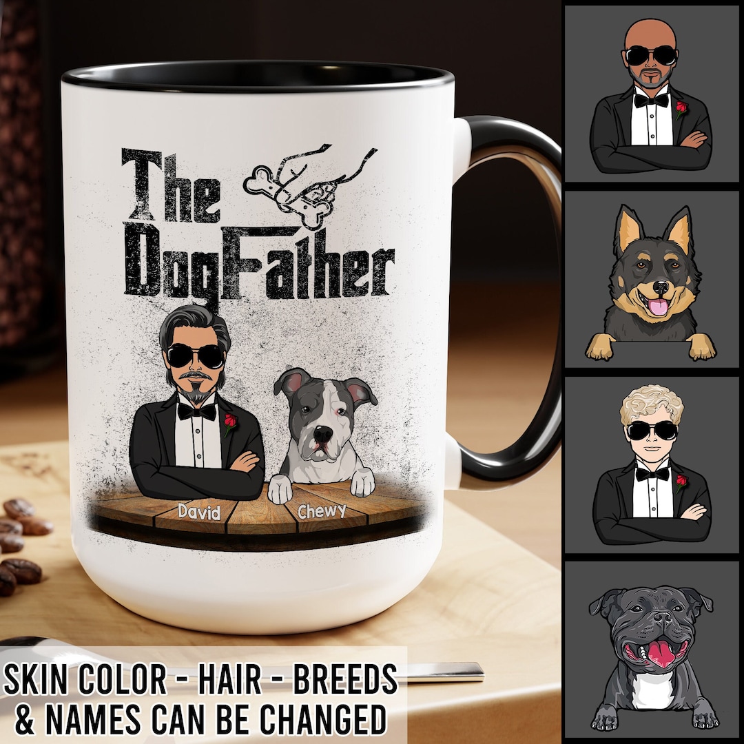 Dog Dad Gift, Personalized Dog Mug, Custom Dog Dad Mug, Dog Dad Fathers ...