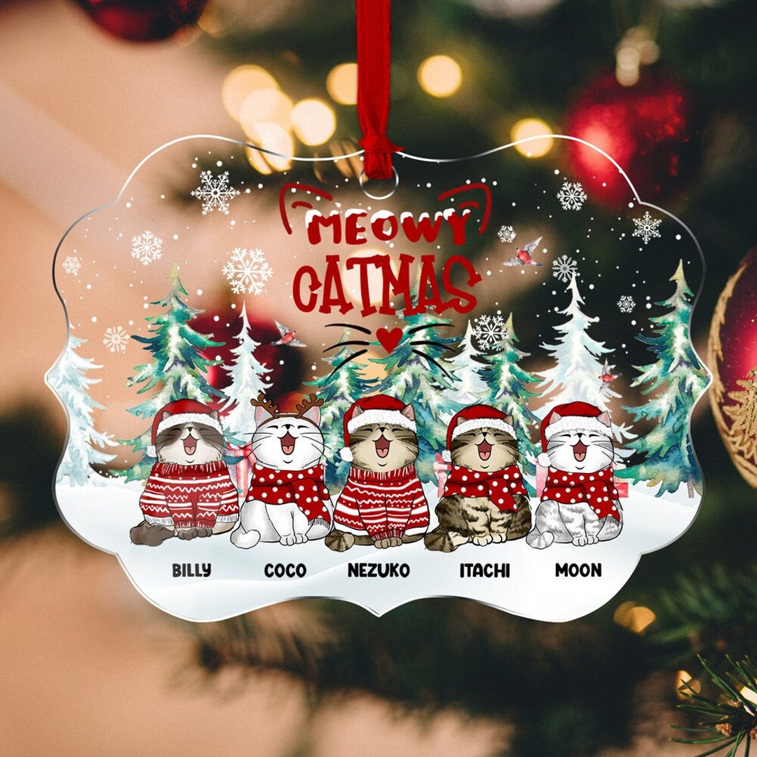 Personalized Cat Christmas Ornament, Cats Ornaments, Custom Cat ...
