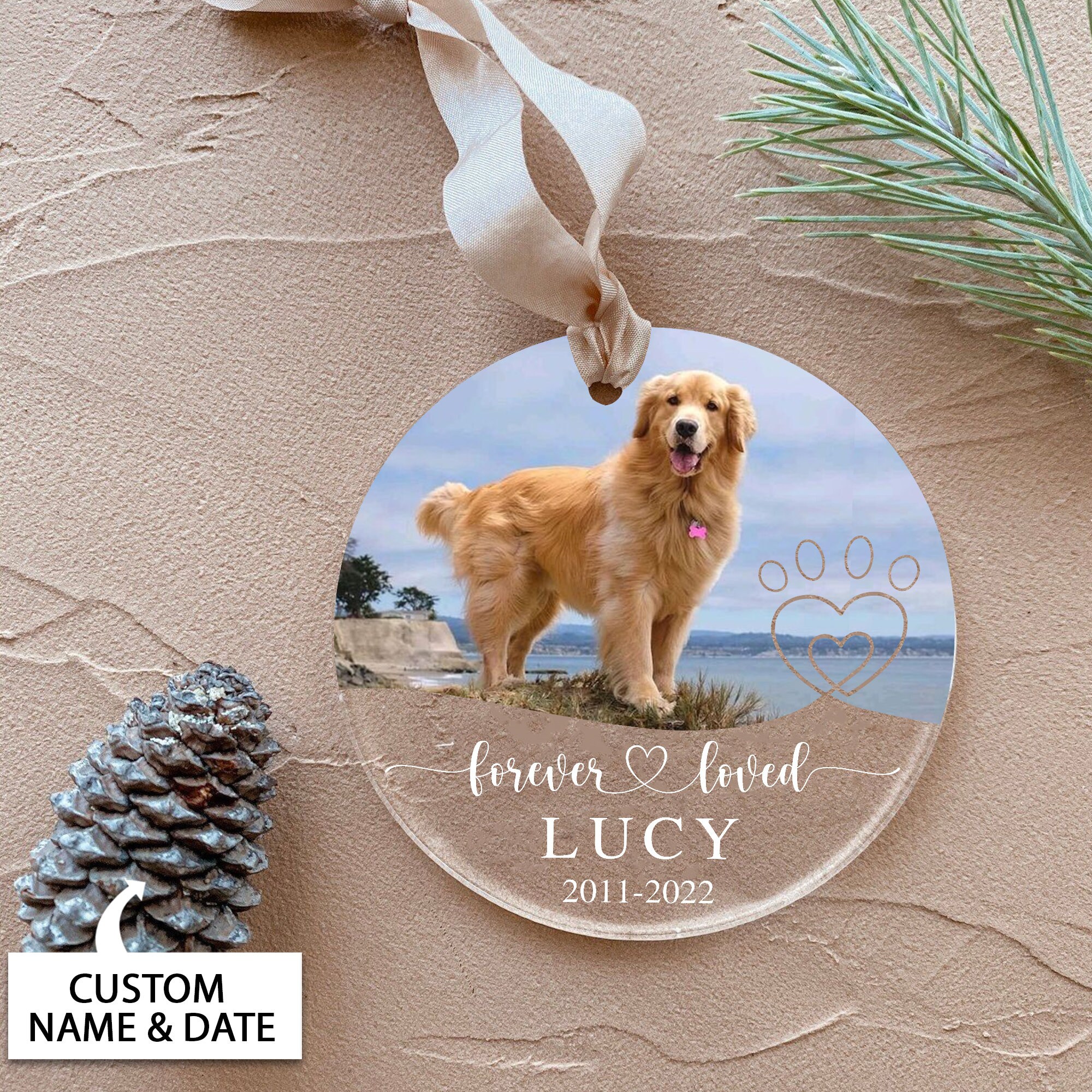 Pet Memorial Gift Custom Pet Memorial Ornament With Photo - Etsy