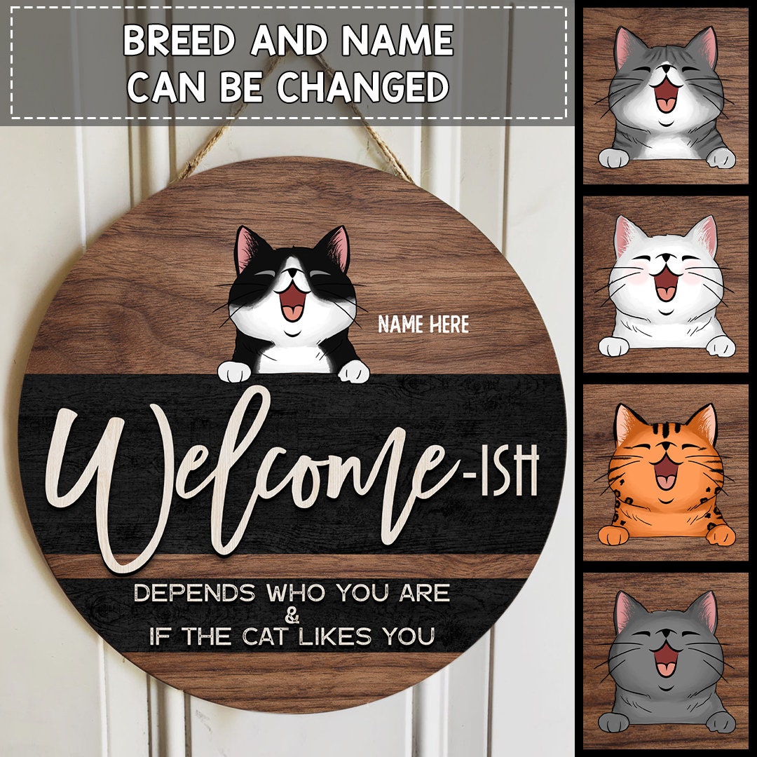 Personalized Cat Welcome-ish Door Sign Custom Cat Sign - Etsy
