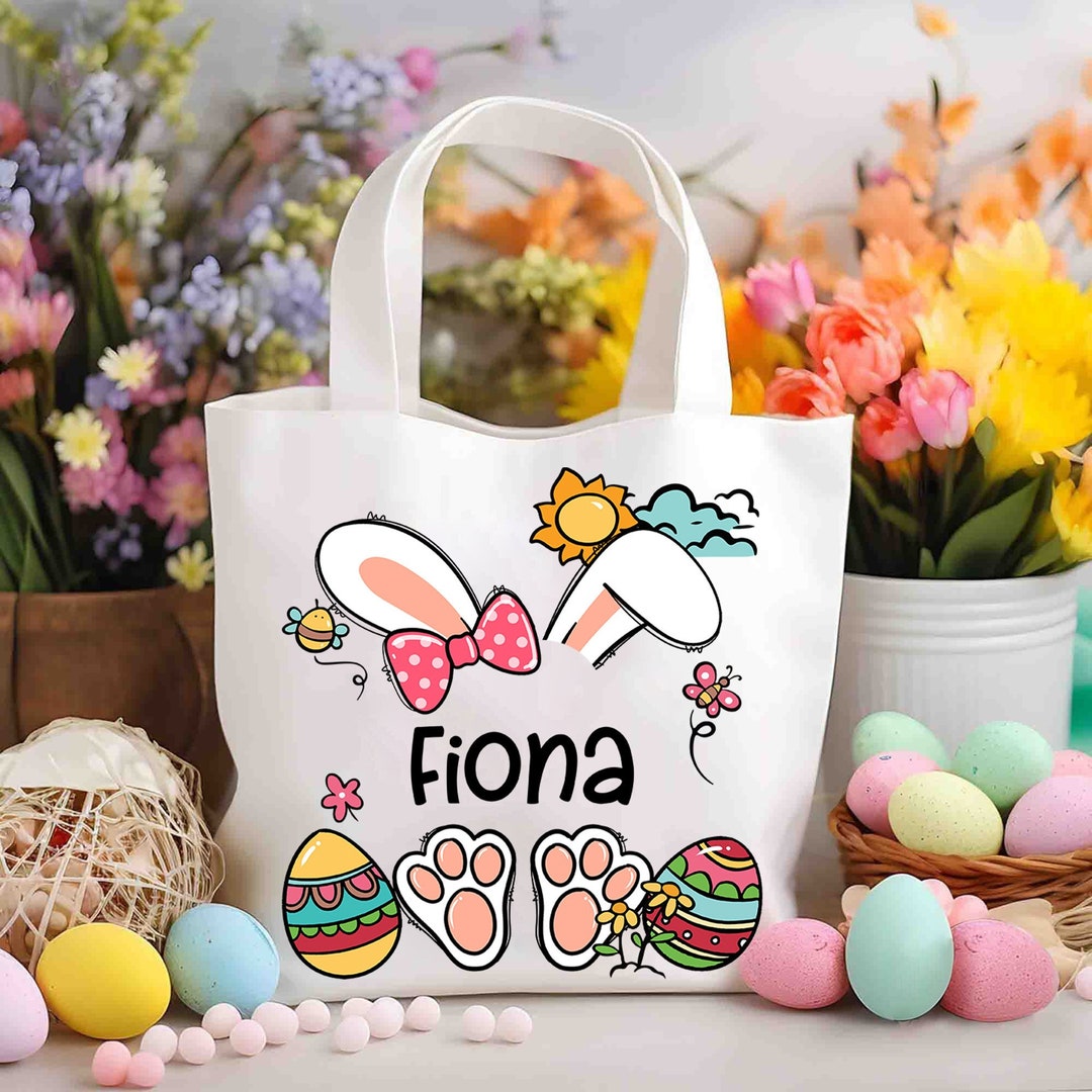 Personalized Easter Tote Bag, Easter Bunny Bag, Easter Basket for Boys, Monogram Easter Bag ...