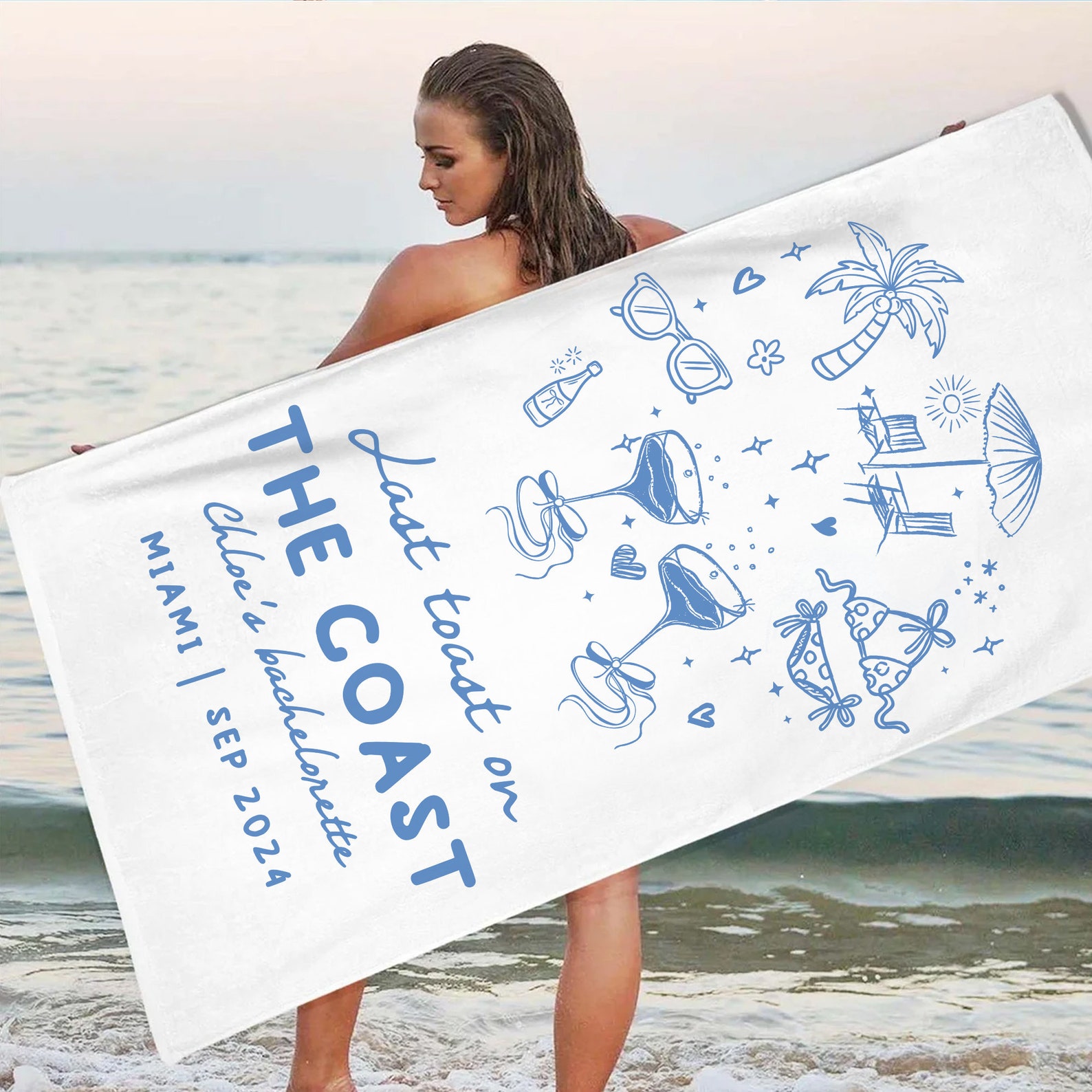 Bachelorette Beach Towel, Custom Beach Towel, Personalized Bach Club ...