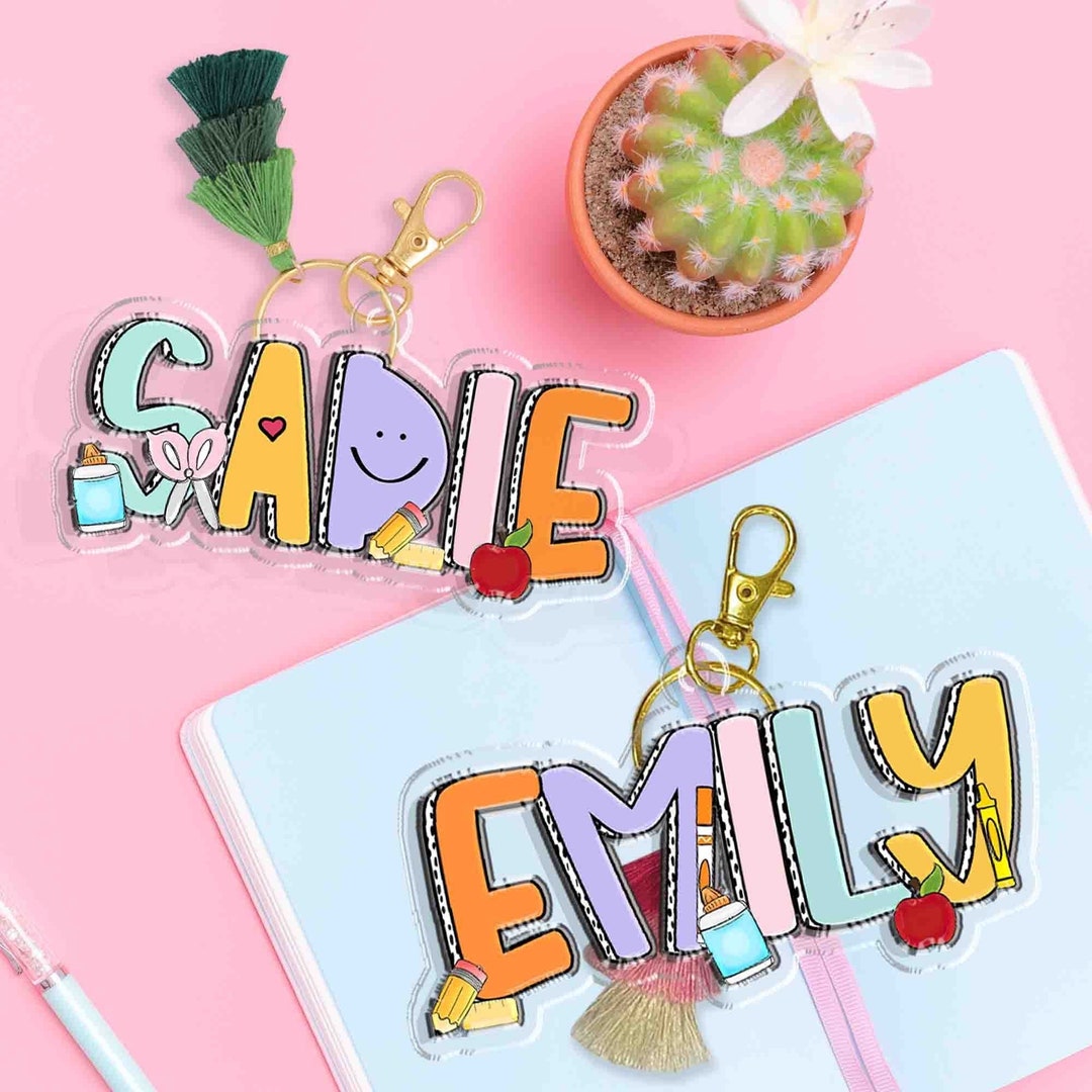 Personalized Kids Back to School Gifts, Kids Name Keychain, Backpack ...