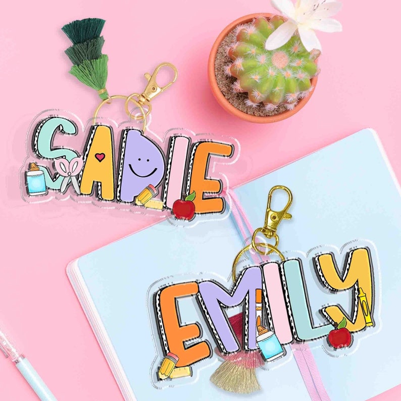 Personalized Kids Back to School Gifts, Kids Name Keychain, Backpack ...