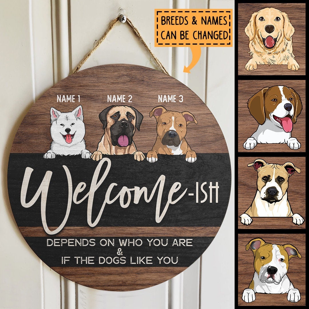 Personalized Dog Welcome-ish Door Sign, Custom Dog Sign, Welcome Door ...
