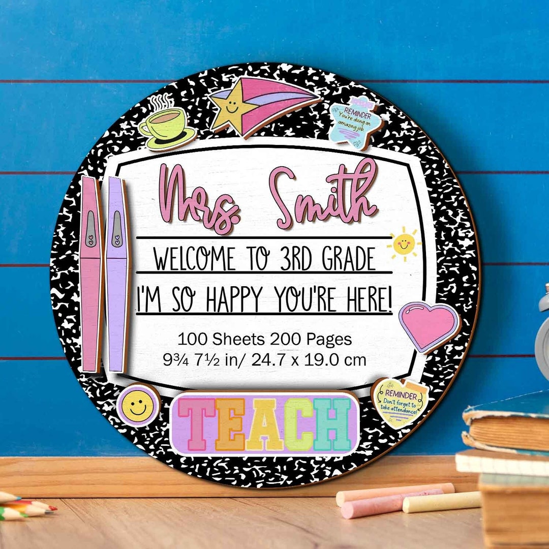 Back to School Teacher Gifts, Personalized Composition Notebook Welcome ...