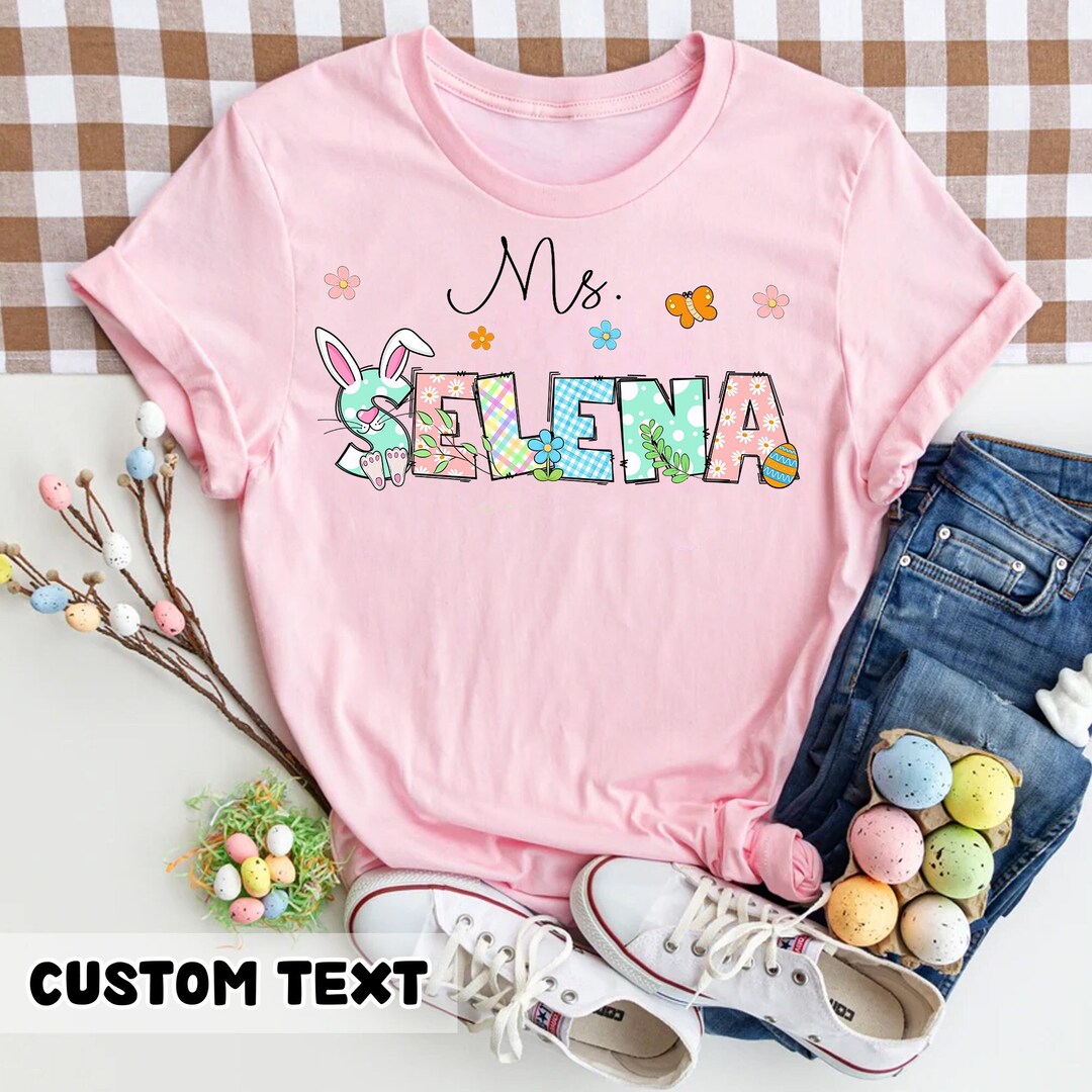 Custom Easter Teacher Shirt, Personalized Easter Name Shirt, Cute ...