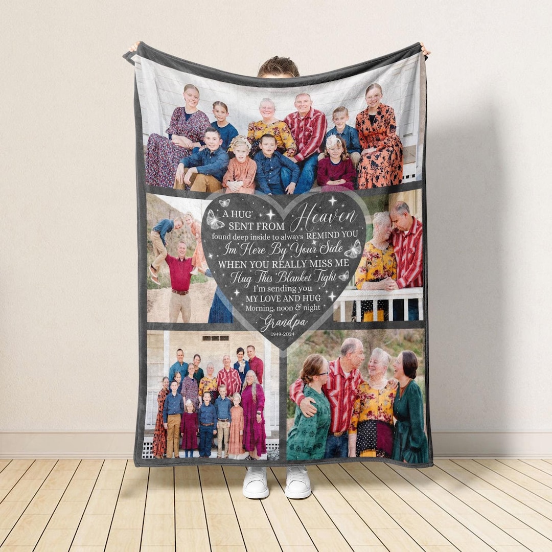 Personalized Memorial Blankets. Custom Photo Collage Blanket, Loss of ...