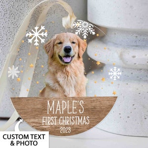 Personalized Dog Photo Ornament, Dog First Christmas Ornament, Puppy ...