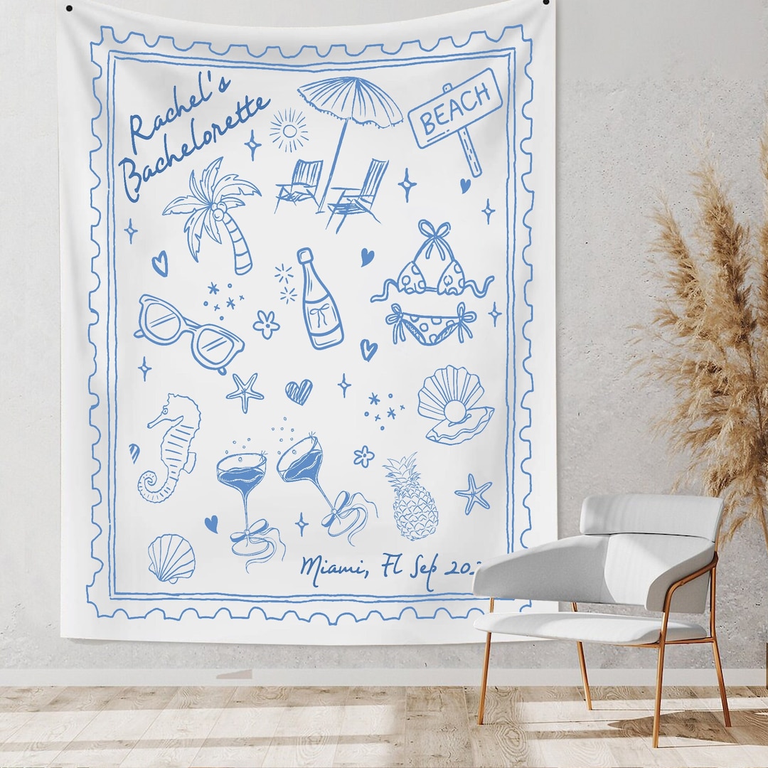Custom Beach Bachelorette Party Tapestry: Weekend Backdrop - Etsy