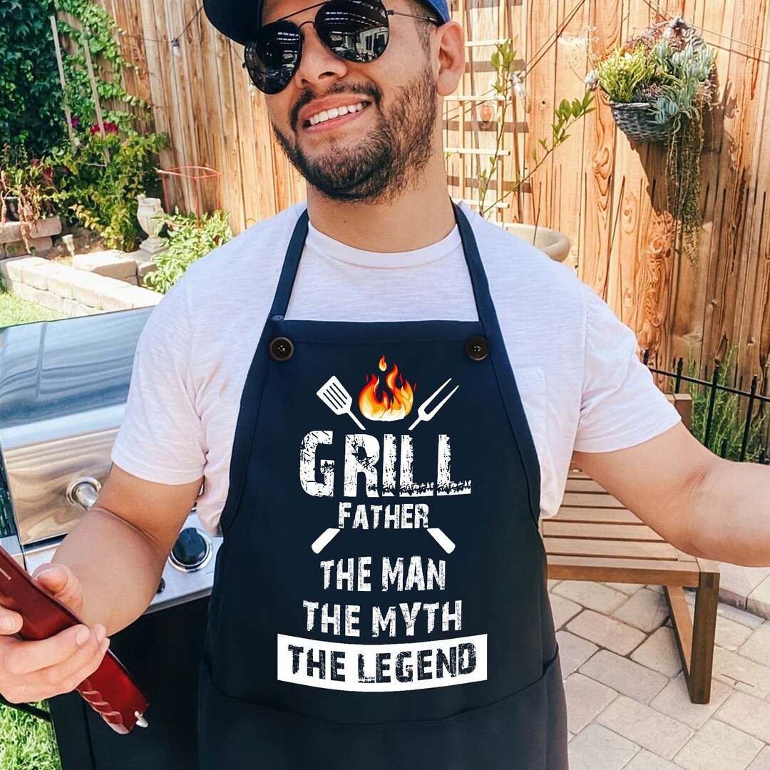 Fathers Day Gift, Custom Grill Father Apron, the Man the Myth the ...