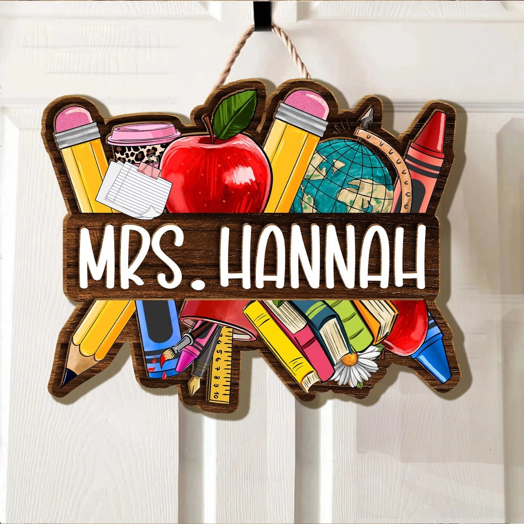 Teacher Back to School Gifts, Personalized 3D Teacher Name Door Sign ...