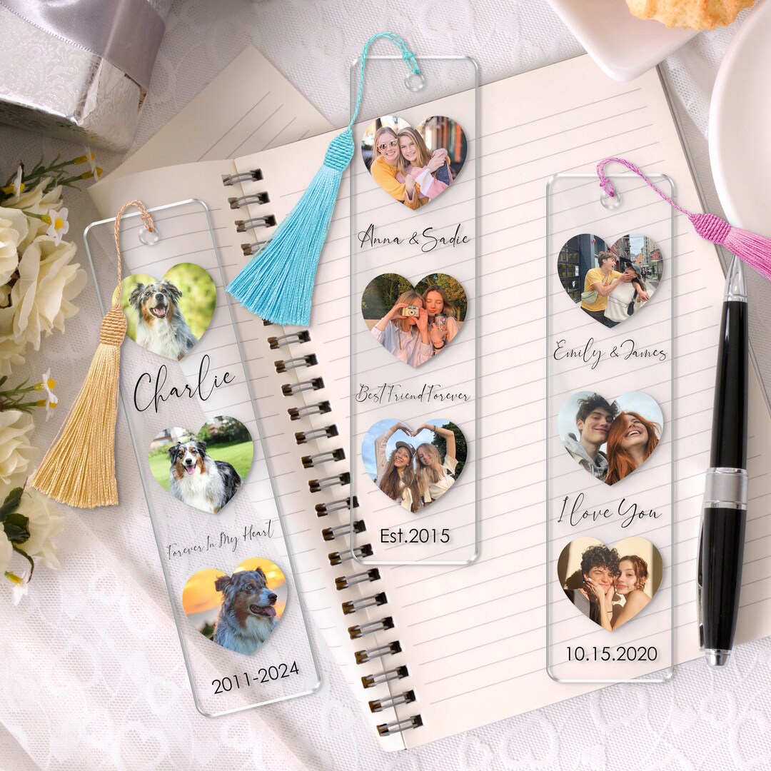 Personalized Picture Bookmark, Custom Photo Bookmark, Anniversary Gifts ...