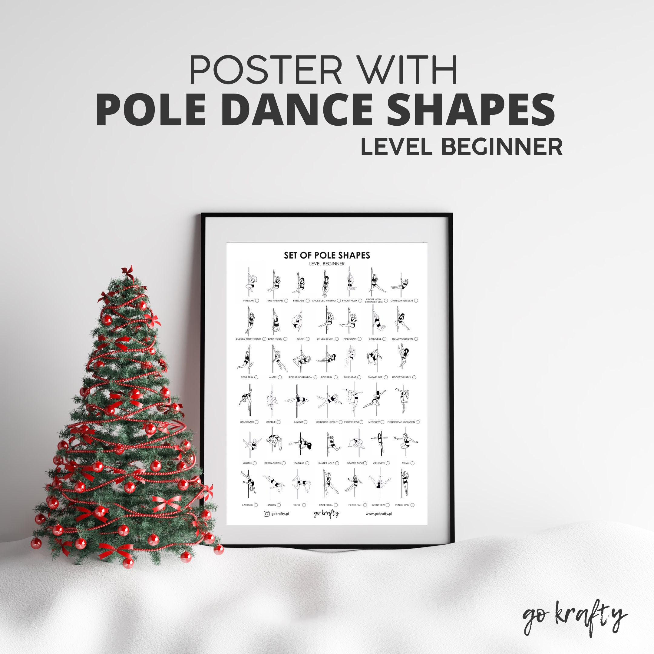 Printable Poster Pole Dance Shapes Level Beginner - Etsy