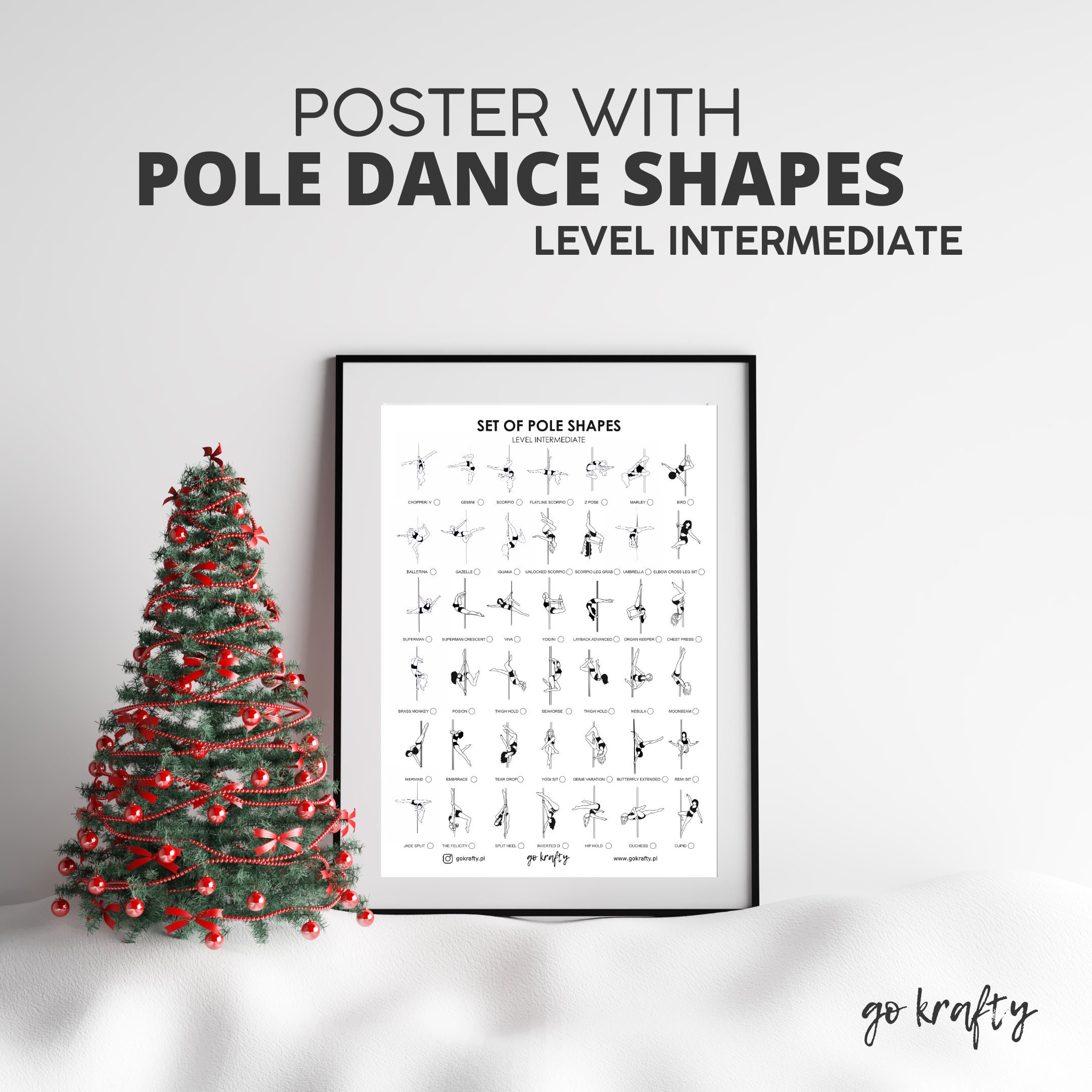 Printable Poster Pole Dance Shapes Level Intermediate - Etsy