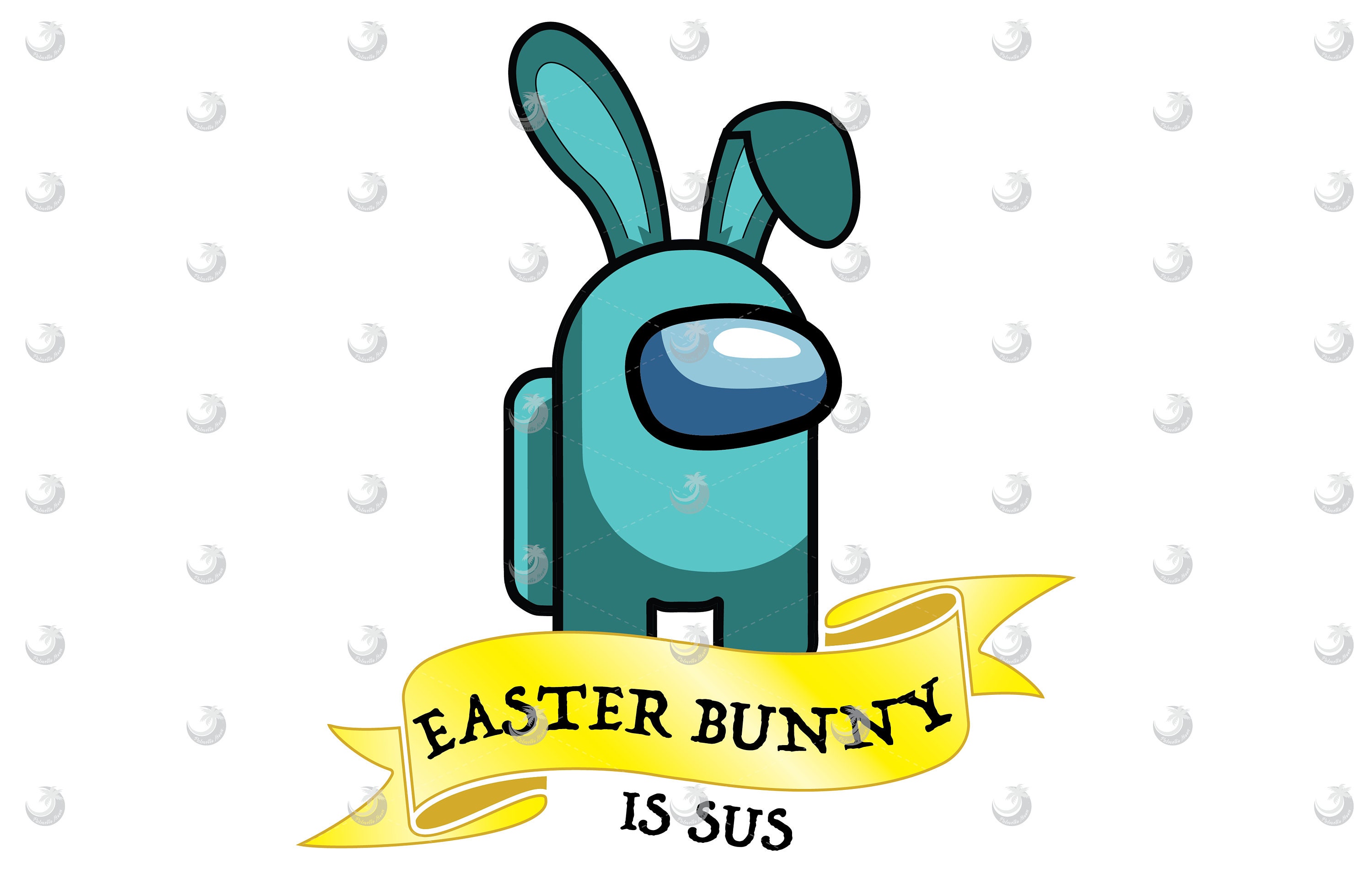 Among Us Easter Bunny Teal Digital Download | Etsy