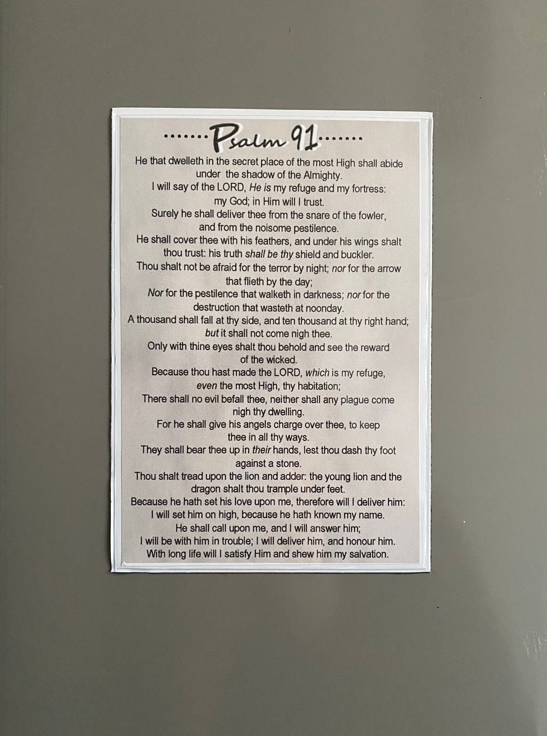 Psalm 91 Magnet, All Occasion Gifts, Christian Magnet, Psalm of ...