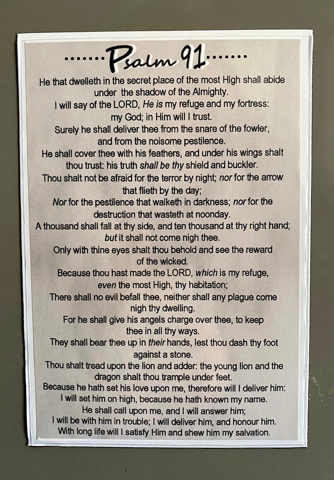 Psalm 91 Magnet, All Occasion Gifts, Christian Magnet, Psalm of ...