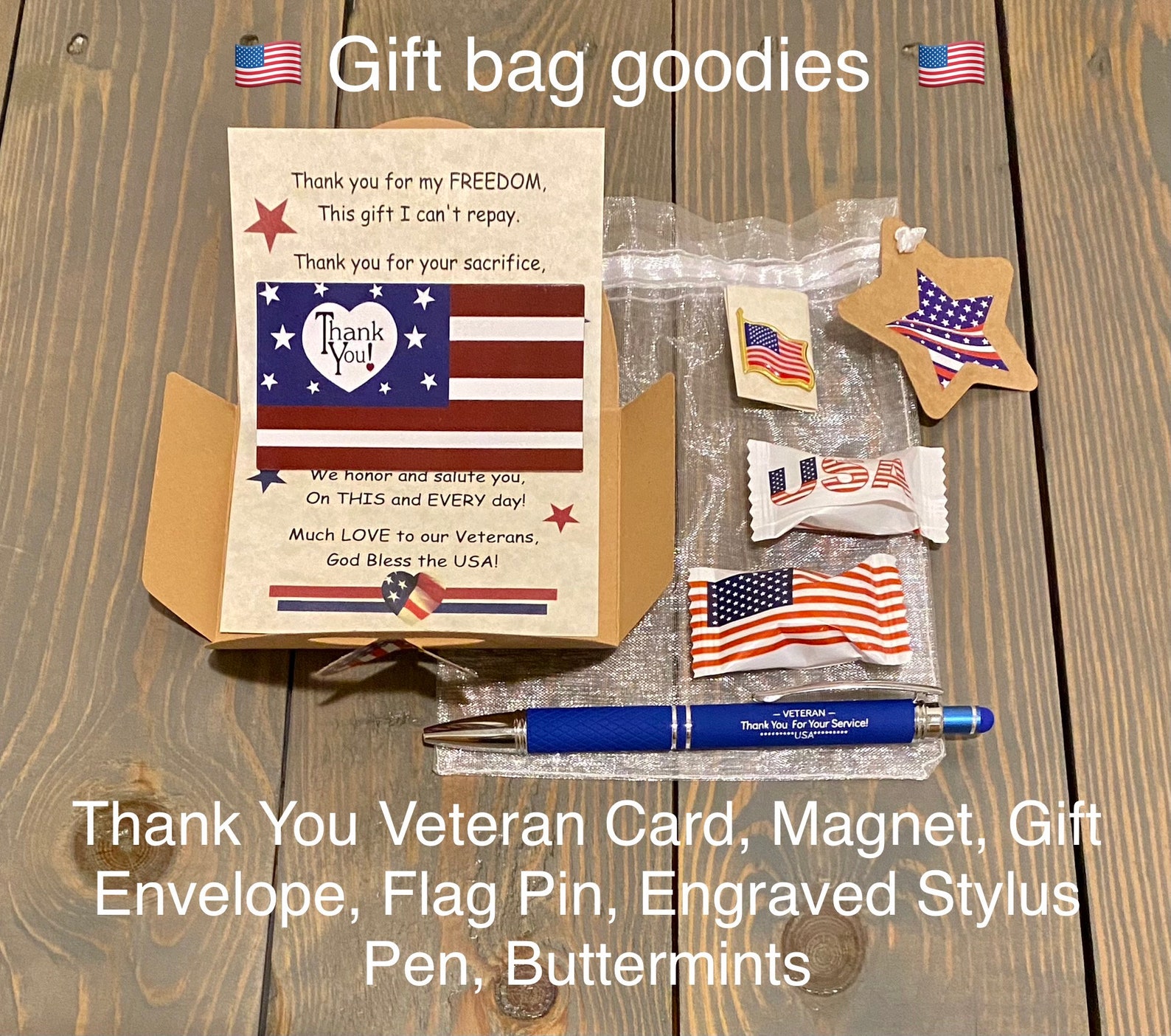 Small Veterans Gift Bag, Veterans Gift, Veterans Day Gift, Thank You ...