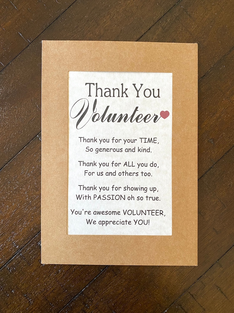 Thank You Volunteer Gift, Gifts Under 10, Volunteer Gifts, Volunteer ...