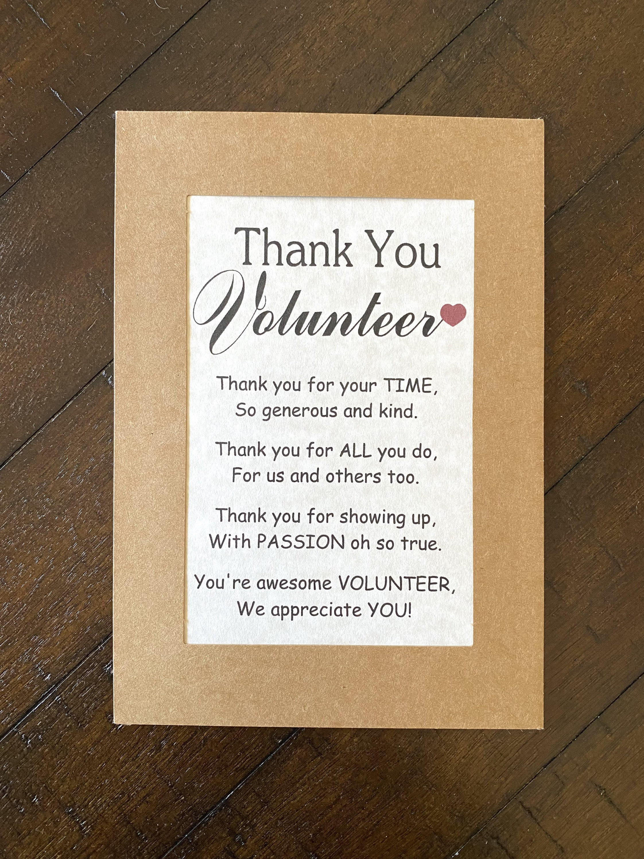 Thank You Volunteer Gift, Gifts Under 10, Volunteer Gifts, Volunteer ...