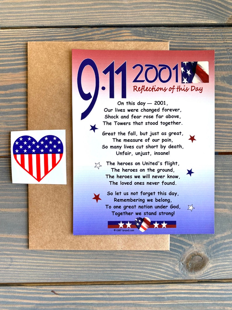 9.11 Magnet Poem, Patriotic Poem Remembering 9.11, Never Forget 9.11, 9 ...