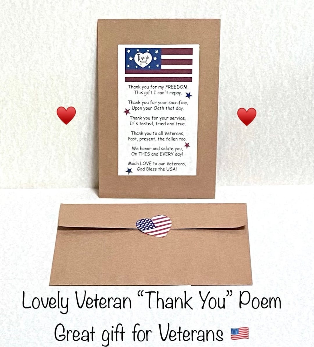 Veterans “thank You” Gift, Gifts Under 10, Veterans Gift, Veterans Day ...