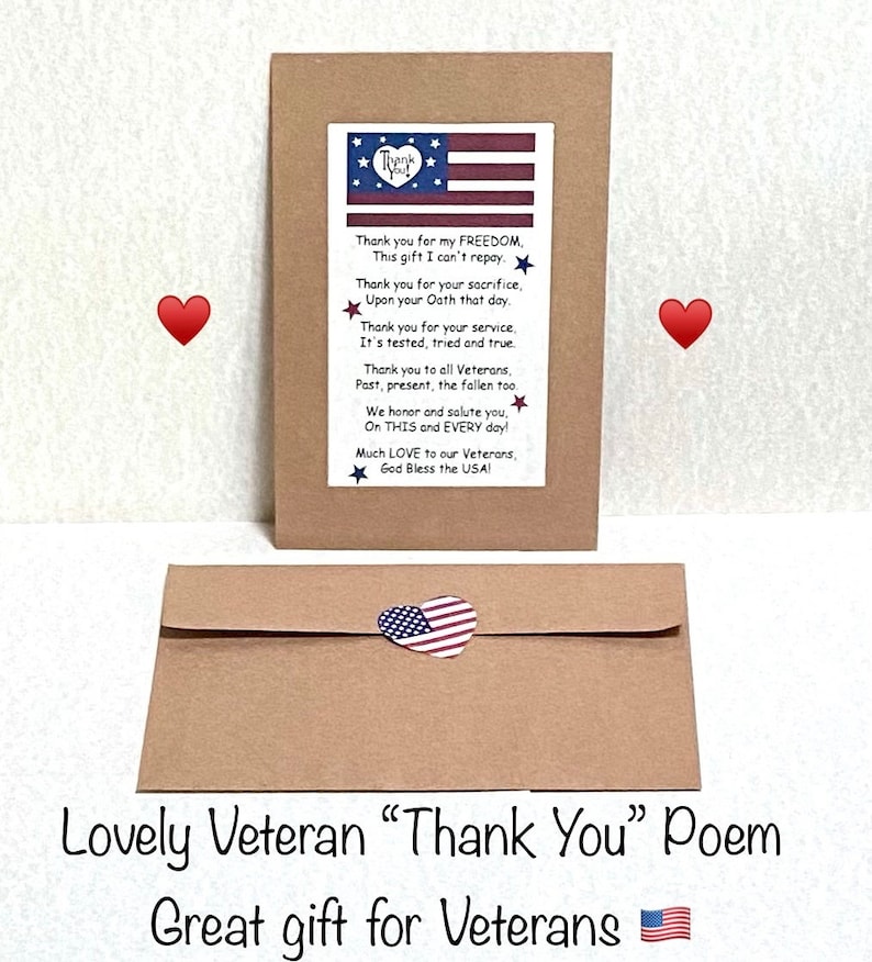 Veterans “thank You” Gift, Gifts Under 10, Veterans Gift, Veterans Day ...