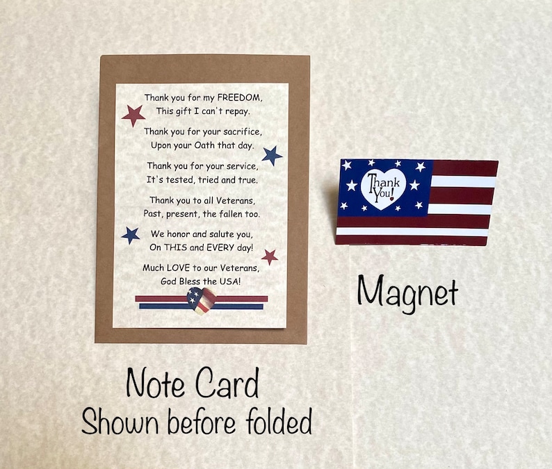 Veterans “thank You” Gift, Gifts Under 10, Veterans Gift, Veterans Day ...