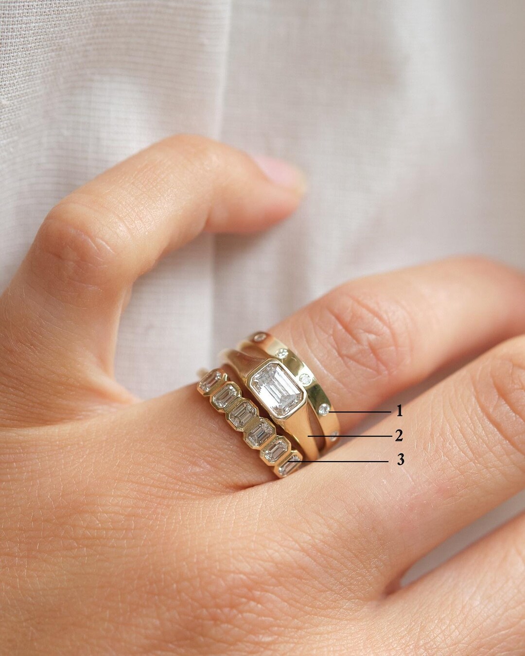 Flush Setting Round Cut Band, Solitaire Bezel Set Wedding Ring, Full ...