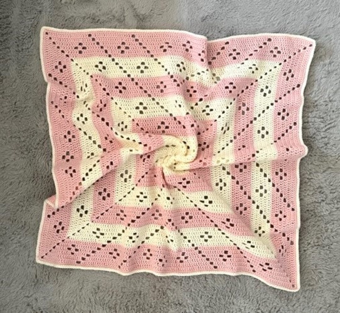 Crochet Baby Blanket Granny Square Simple Modern Easy Filet Design ...