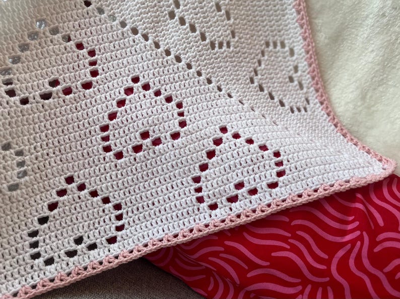 Easy Crochet Baby Blanket Pattern Modern Filet White Afghan: Bambino ...