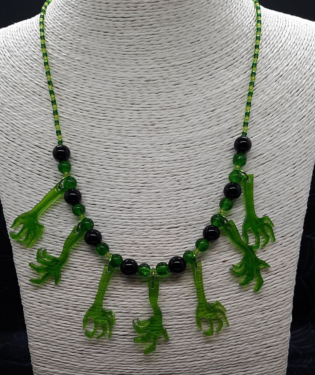 Zombie Necklace, Zombie Arm Necklace, Beaded Zombie Necklace ...