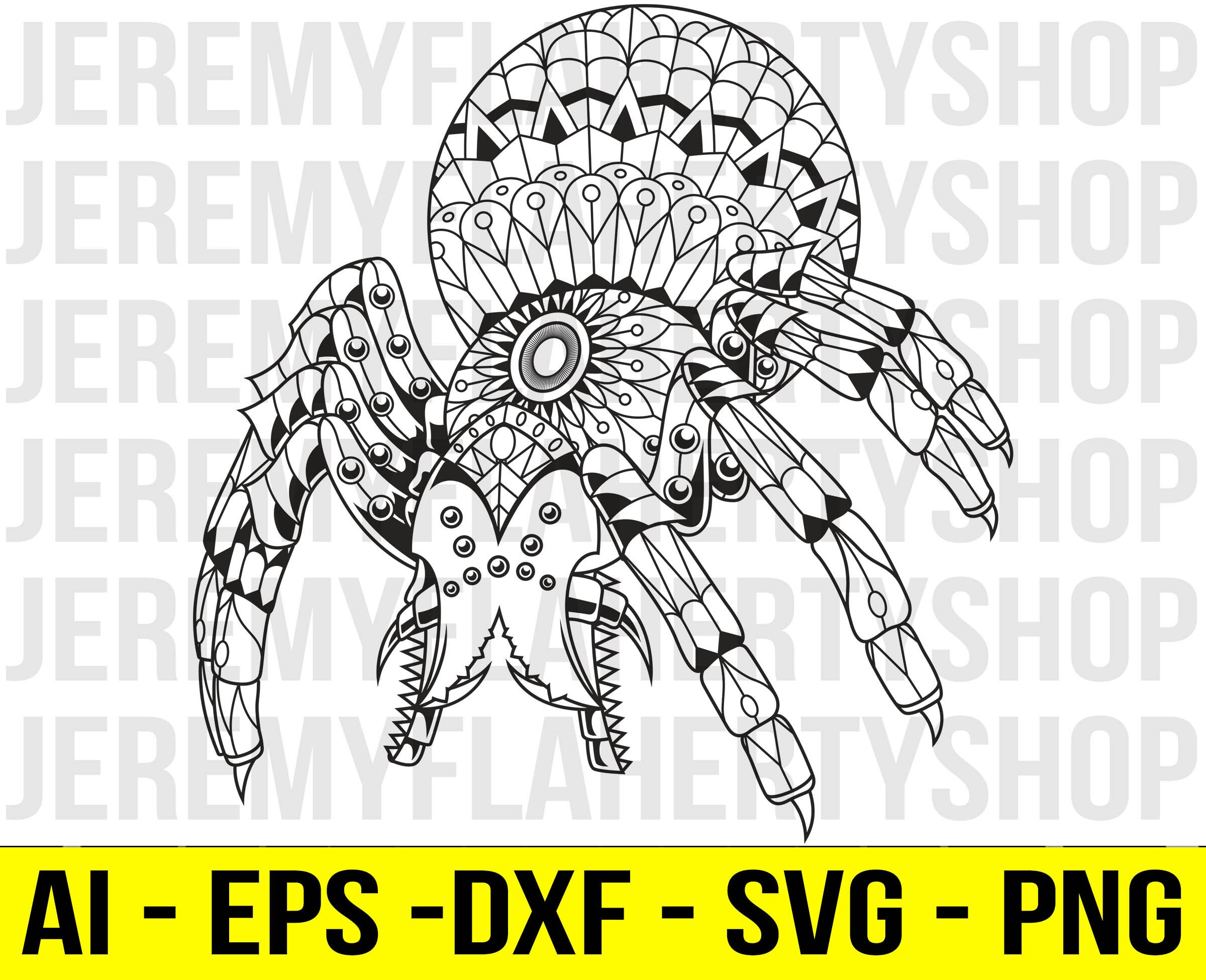 Spider SVG Spider Mandala SVG Zentangle Spider Svg | Etsy