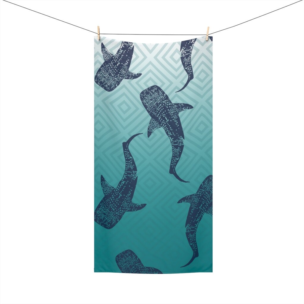 Whale Shark Standard Beach Towel, 30x60 Summer Vibes Ocean Animals Cute ...
