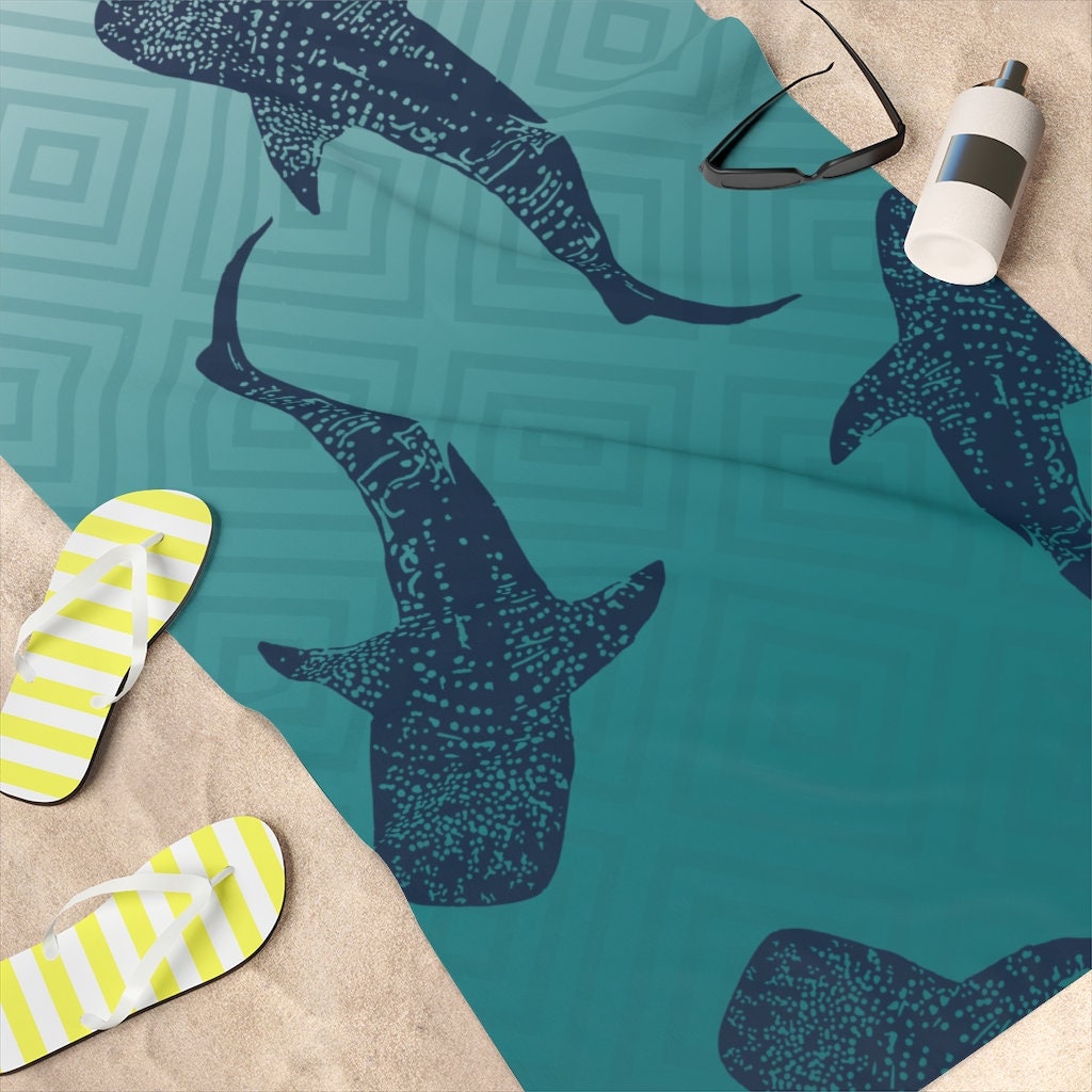 Whale Shark Standard Beach Towel, 30x60 Summer Vibes Ocean Animals Cute ...