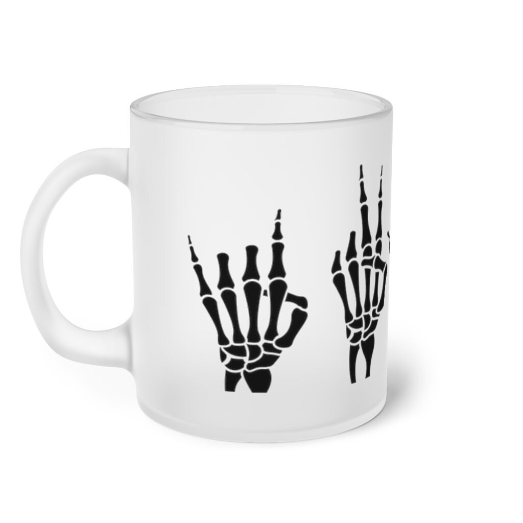 Skeleton Frosted Glass Mug Cute Halloween Mug Halloween - Etsy