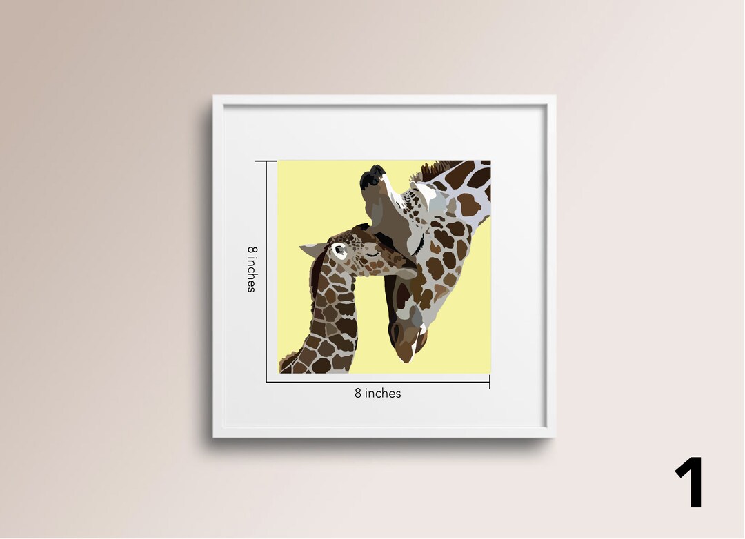 Mama & Baby Giraffe Illustration: Nursery Wall Decor (digital Art) - Etsy