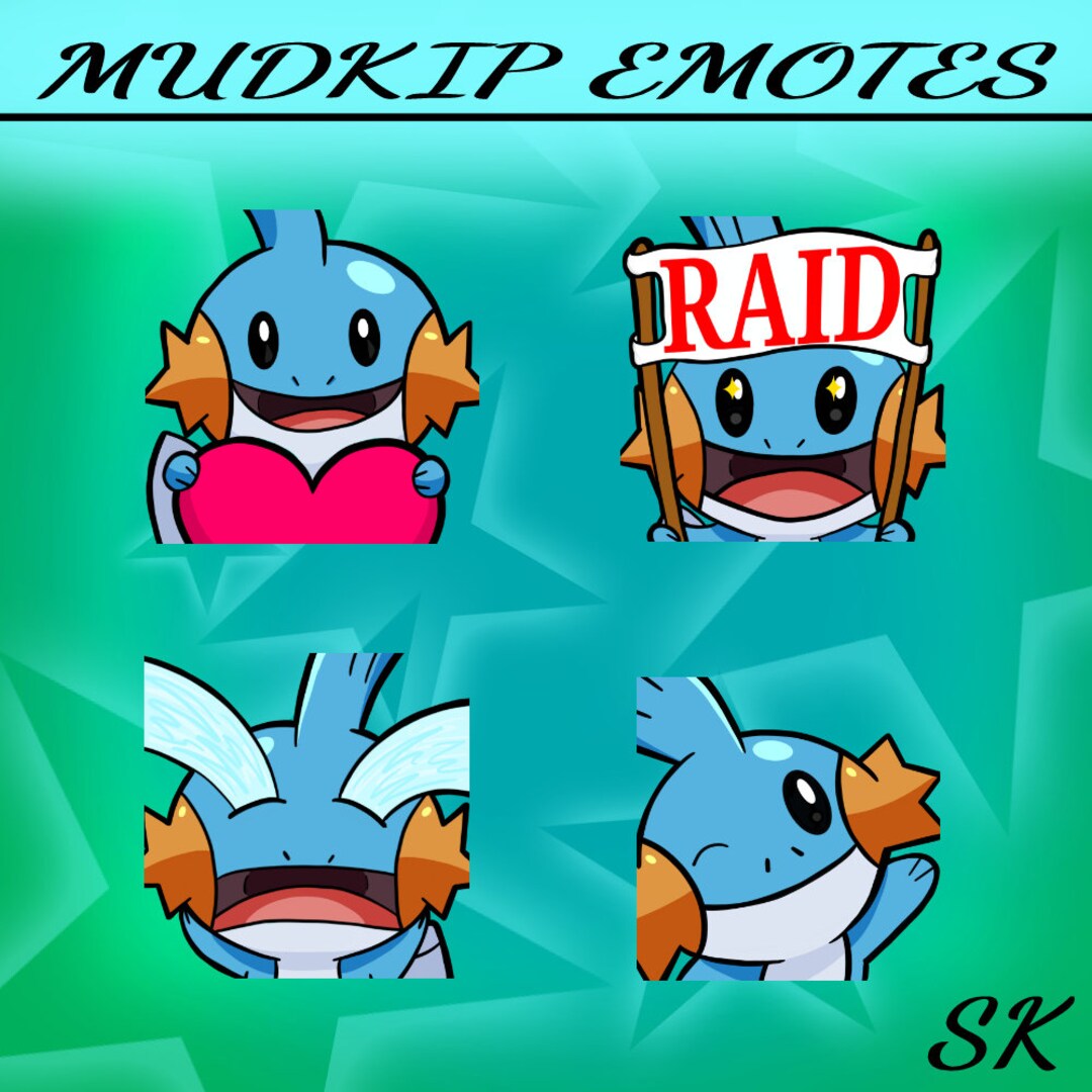 Mudkip Emote Set - Etsy
