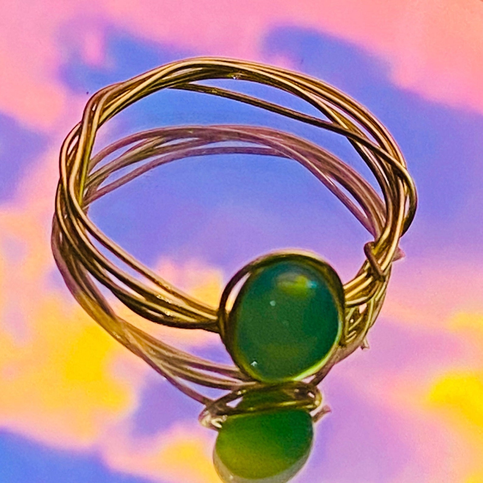 Custom Crystal and Wire Rings Aesthetic Jewelry - Etsy