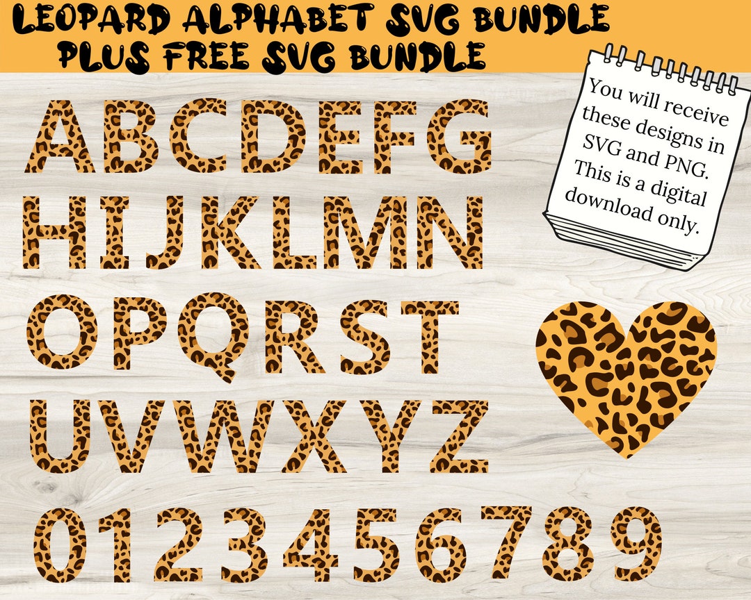 Font Svg, Leopard Print Alphabet Svg, Leopard Print Numbers, Animal ...