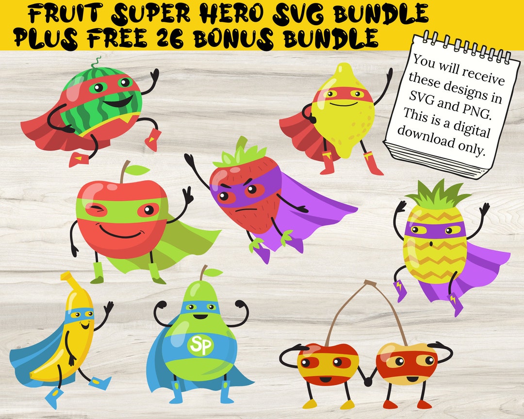 Superhero Svg Pineapple Svg Superhero Clipart Strawberry - Etsy Hong Kong