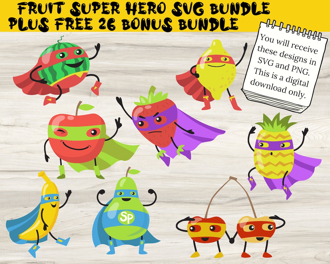 Superhero Svg Pineapple Svg Superhero Clipart Strawberry - Etsy Hong Kong