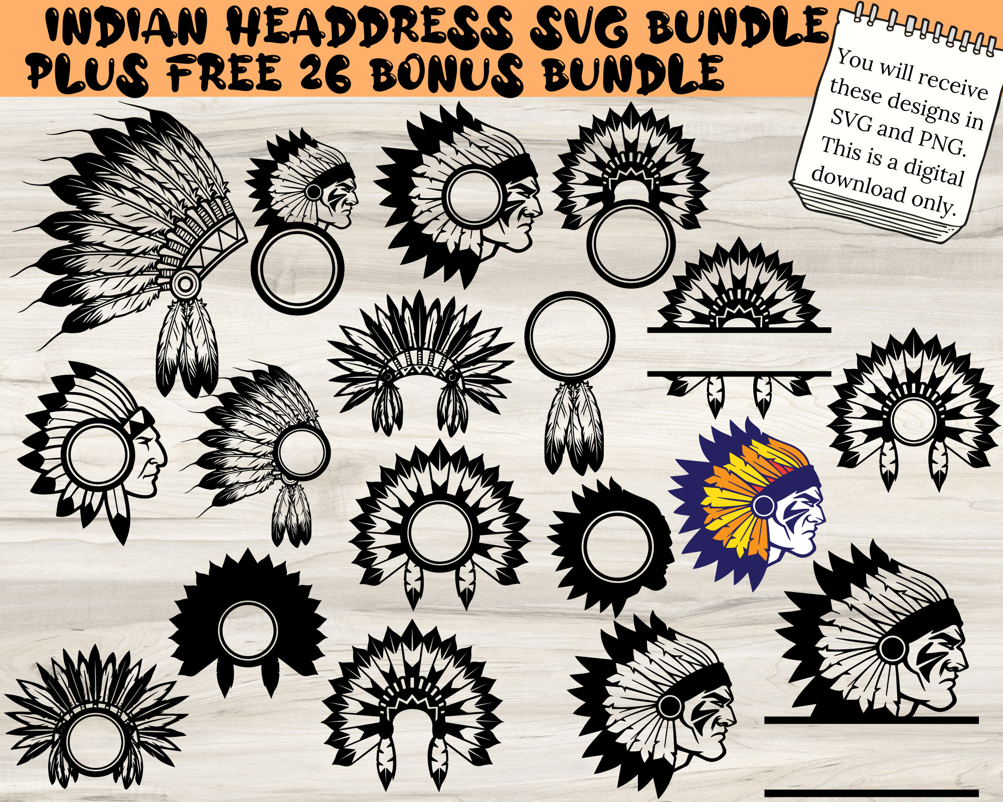 Native American Svg Headdress Svg Indian Chief Svg Indian - Etsy Australia