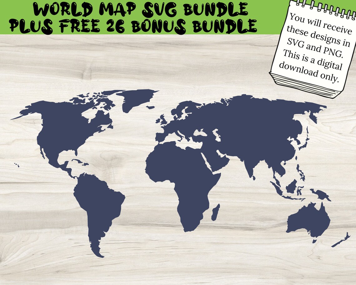 World Map Svg Map Svg Globe Svg Travel Svg World Map Dxf - Etsy Australia