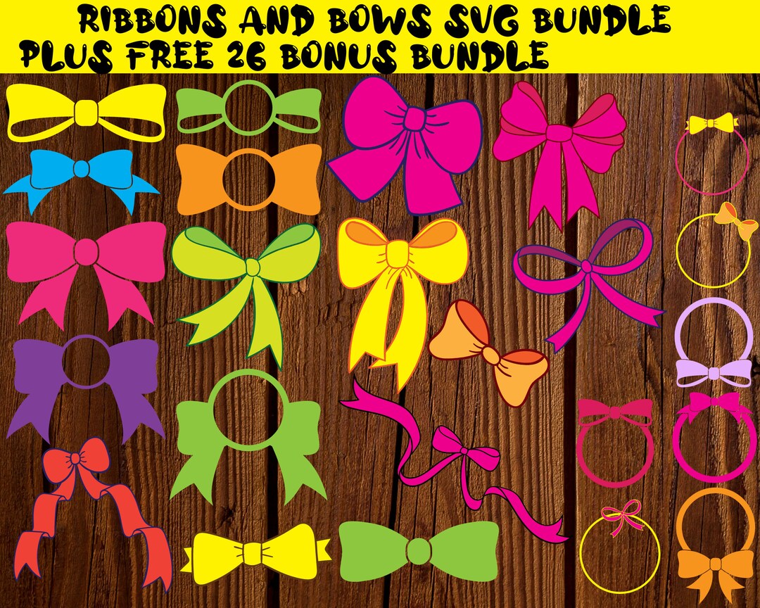Bow Clipart, Bow Clip Art, Hair Bow Svg, Ribbon Svg, Bow Template Svg ...