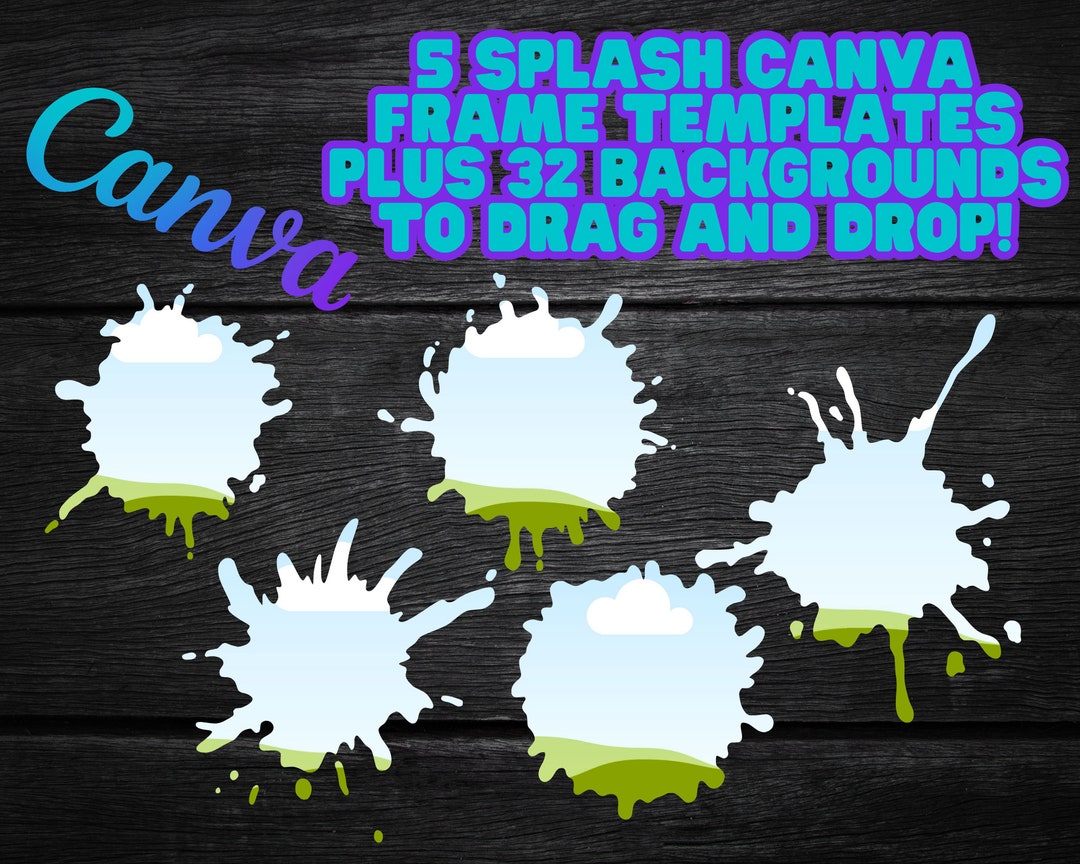 Grunge Canva Frame, Canva Splash Frames, Canva Alphabet Frame, Canva ...