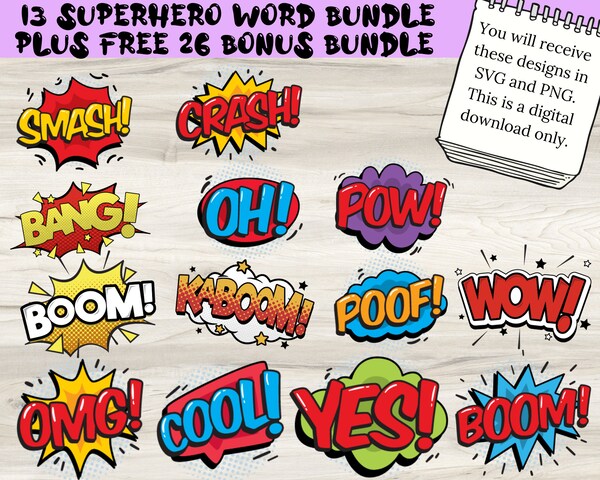 Colorful Comic Speech Bubbles Svg, PNG, Cut Files, Speech Bubble, Retro ...